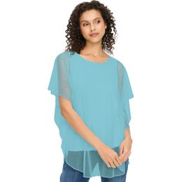 Heine Damen Kurzarmshirt im Poncho-Stil aquamarin Gr&ouml;&szlig;e 50