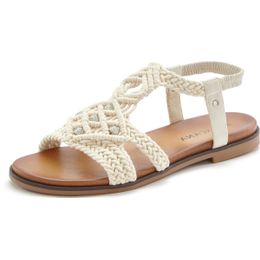 Lascana Damen Sandale creme Gr&ouml;&szlig;e 38