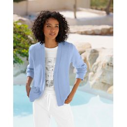 Heine Damen Strickjacke mit Druckknopf-Verschluss eisblau Gr&ouml;&szlig;e 42