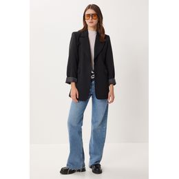 Gepolsterte Gabardinejacke mit Knopfverschluss
