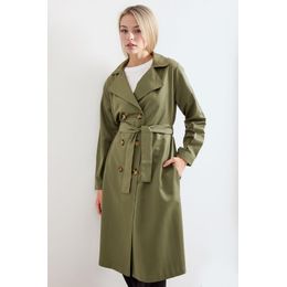 Doppelt gelegter langer Trenchcoat