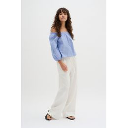 Kurzarm-Bluse Loose fit blue white
