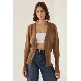Semi Fit V-Ausschnitt Strickcardigan