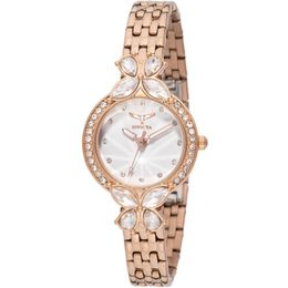 Invicta Wildflower 69099 Damenuhr - Quarzwerk - Metall mit wei&szlig;em Zifferblatt - 30 mm