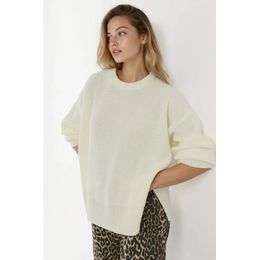 Strukturierter Rundhalsausschnitt Strickpullover