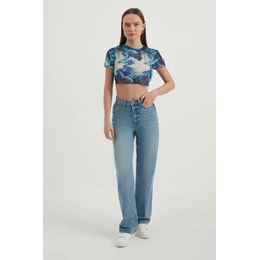 Abstract T&uuml;ll-Crop-Top