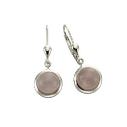 ZEEme Gemstones Ohrringe Silber 925 mit echtem Rosenquarz 8mm