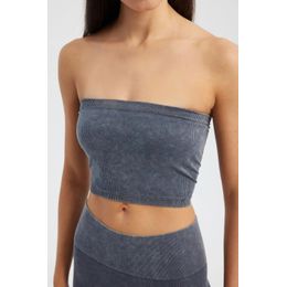 S&auml;uregewaschenes Bustier mit Rippstruktur