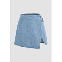 Hohe Taille Denim-Shortsrock