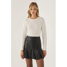 Rundhals-Jersey-Top
