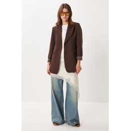 Gepolsterte Gabardinejacke mit Knopfverschluss