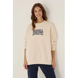 &Uuml;bergro&szlig;es Bedrucktes Rundhals-Sweatshirt