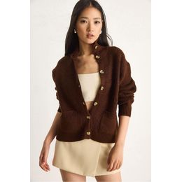Strickjacke mit Struktur und langen &Auml;rmeln