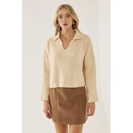 L&auml;ssiger Pullover mit Hemdkragen