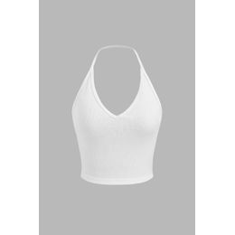 Halter-Neck Jersey-Crop-Top