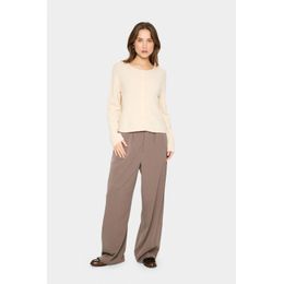 Saint Tropez Strickjacke LarnaSZ Strickjacke Gerade Passform offwhite