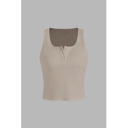 Basic-Button-Detailiert Cropped Top