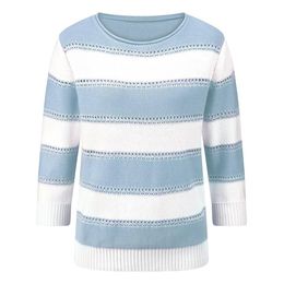 Peter Hahn - Pullover mit U-Boot-Ausschnitt, blau, Gr. 50 / XL - Baumwolle