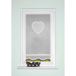 T&uuml;rvorhang Home Wohnideen "CORAZON" Gr. 1, wei&szlig;, B:40cm H:80cm, Polyester, Gardinen, T&uuml;r-und Fensterbehang, Batist, bestickt