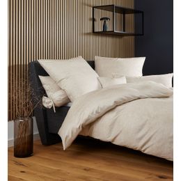 Bettw&auml;sche Janine "Milano 4510645106 06", beige, B/L: 135cm x 200cm, 1 Stk., 1 Stk., Mako-Satin, B/L: 80cm x 80cm, Mako-Satin, Obermaterial: 100% Baumwolle, Bettw&auml;sche, Bettw&auml;sche, mit Rei&szlig;verschluss