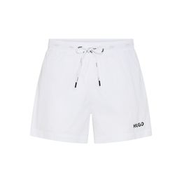 Badehose HUGO UNDERWEAR "Haiti", Herren, Gr. L (52), N-Gr, wei&szlig; (natural 102), Microfaser, Obermaterial: 100% Polyacryl, Badehosen Badehose, mit Markenschriftzug auf der Kordel