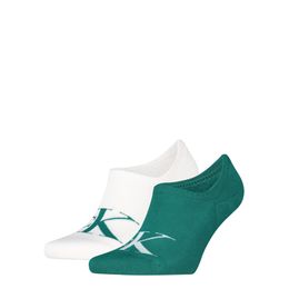 F&uuml;&szlig;linge Calvin Klein Jeans "CKJ MEN FOOTIE HIGH CUT MONOGRAM", Herren, Gr. 43-46, gr&uuml;n (jade gr&uuml;n), Baumwollmischung, normal, Socken, hoch geschnittene Silhouette, Cotton-Mix