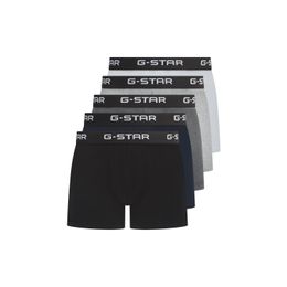 G-Star Raw Boxershorts G-STAR "Boxershort MAIZE Trunk 5-pack 5er Pack", Herren, Gr. L, bunt (wei&szlig;, grau, schwarz), Obermaterial: 95% Baumwolle CO. 5% Elasthan EL., Unterhosen