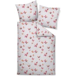 Bettw&auml;sche Janine "modern art S 42170 01", rosa naturell, B/L: 135cm x 200cm, 1 Stk., 1 Stk., Mako-Satin, B/L: 80cm x 80cm, Mako-Satin, Obermaterial: 100% Baumwolle, Bettw&auml;sche, Bettw&auml;sche, mit Rei&szlig;verschluss