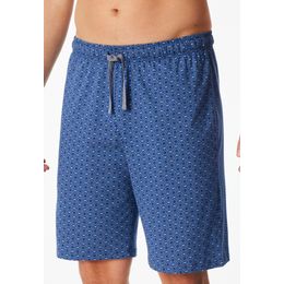 Pyjamahose Schiesser "Mix + Relax", Herren, Gr. 58, N-Gr, 808, blau, Single Jersey, Obermaterial: 100% Baumwolle, bequem kniefrei, Hosen Pyjamahose, mit seitlichen Taschen, Single-Jersey Qualit&auml;t