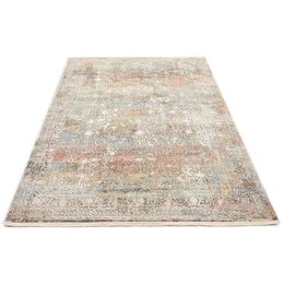 Teppich OCI DIE TEPPICHMARKE "BESTELLER CAVA", bunt (multi), B:80cm H:8mm L:300cm, Viskose, Teppiche, Teppich, Glanz Viskose, mit Fransen, Hoch Tief Struktur, Vintage, Wohnzimmer