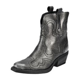 Bikerboots Steve Madden "Steve Madden Stiefelette Leder", Damen, Gr. 38, silber, Leder, Schuhe Bikerboots