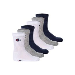 Kurzsocken Champion "Socken 6er Pack", M&auml;dchen, Gr. 27-30, bunt (blau, wei&szlig;, grau), Obermaterial: 70% Baumwolle CO. 28% Polyester PES. 2% Elasthan EL., Socken