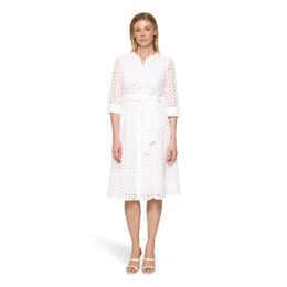 BETTY & CO Hemdblusenkleid BETTY & CO "Damen mit Bindeg&uuml;rtel", Damen, Gr. 40, Normalgr&ouml;&szlig;en, wei&szlig;, Obermaterial: 100% Baumwolle. Futter: 100% Baumwolle, tailliert lang, Kleider