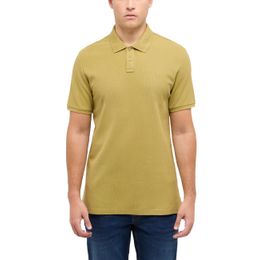 Kurzarmshirt Mustang "Herren Style Palco", Herren, Gr. M, gelb (khaki), Piqu&eacute;, 100% Baumwolle, Rundhals, Shirts