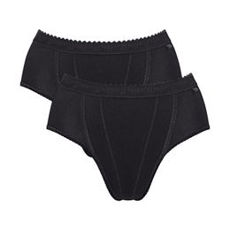 Shapingslip Sloggi "Control", Damen, Gr. 38, schwarz, Single Jersey, Obermaterial: 94% Baumwolle, 6% Elasthan, unifarben, k&ouml;rpernah, Unterhosen, formend, Baumwollmix, weich, elastisch