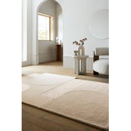 Teppich FLAIR RUGS "LOZENGE", nat&uuml;rlich, B:150cm H:10mm L:240cm, Wolle, Teppiche, Teppich, Kurzflor, Retro Muster