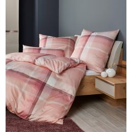 Bettw&auml;sche Janine "Milano 4511245112 01", rot (rot koralle), B/L: 135cm x 200cm, 1 Stk., 1 Stk., Mako-Satin, B/L: 80cm x 80cm, Mako-Satin, Obermaterial: 100% Baumwolle, Bettw&auml;sche, Bettw&auml;sche, mit Rei&szlig;verschluss