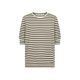 Blusentop soyaconcept "Soya Concept Shirt SC_BARNI", Damen, Gr. S, 8694c hot fudge combi, Obermaterial: 48% Modal, 48% Polyester, 4% Elasthan, Blusen Blusentop