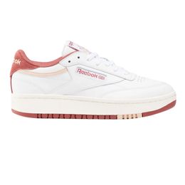 Reebok - "Club C" Sneaker f&uuml;r Damen, Leder, Plattform-Absatz (Wei&szlig;/Pink)