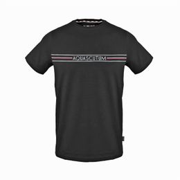 Aquascutum - T-Shirt f&uuml;r Herren, Logo (Schwarz)