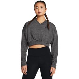 Under Armour - "Rival" Kurzes Sweatshirt f&uuml;r Damen, Rundhalsausschnitt, Frottee (Grau)