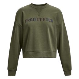 Under Armour - "Project Rock" Sweatshirt f&uuml;r Damen, R&uuml;ckseitiger Aufdruck (Gr&uuml;n)