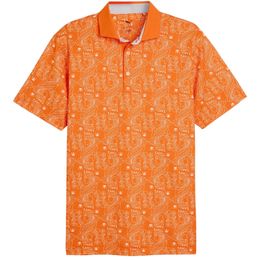 Puma - Poloshirt f&uuml;r Herren, Piqu&eacute;, Emblem (Orange)