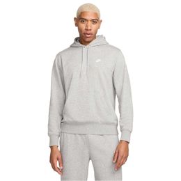 Nike - "Club" Kapuzenpullover f&uuml;r Herren, Regul&auml;r (Grau meliert/Wei&szlig;)