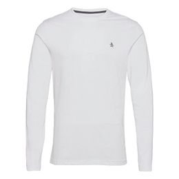 Original Penguin - T-Shirt f&uuml;r Herren, Baumwolle, Lang&auml;rmlig (Leuchtend Wei&szlig;)