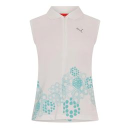 Puma - Poloshirt f&uuml;r Damen, mit halbem Rei&szlig;verschluss (Wei&szlig;)