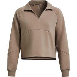 Under Armour - Sweatshirt f&uuml;r Damen, Mit Kragen, Kastig (Braun)