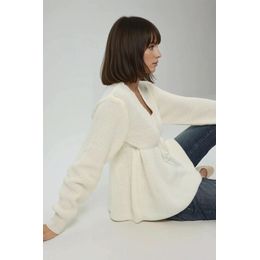 Geschnittener V-Ausschnitt-Pullover mit gebundenem Detail