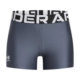 Under Armour - Kompressions-Shorts f&uuml;r M&auml;dchen , Laufen (Grau/Wei&szlig;)