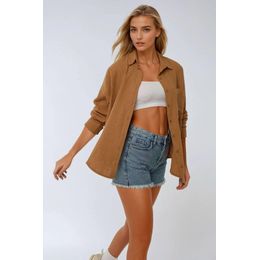 Oversized Baumwollhemd mit Taschendetail